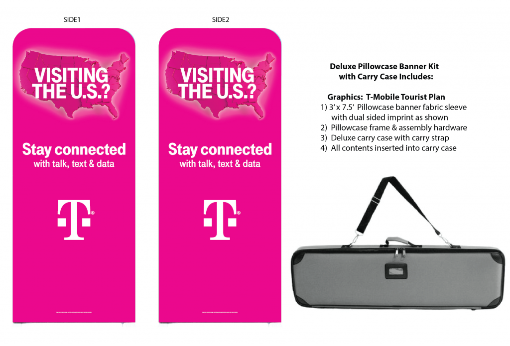 Deluxe Pillowcase Banner Kit w/ Carry Case – Tourist Plan – TAG Event Kits